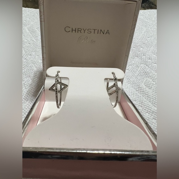 Cristiani | Jewelry | Nwt In Original Box Silver Plated Cristina Rosa Brand Earring | Poshmark